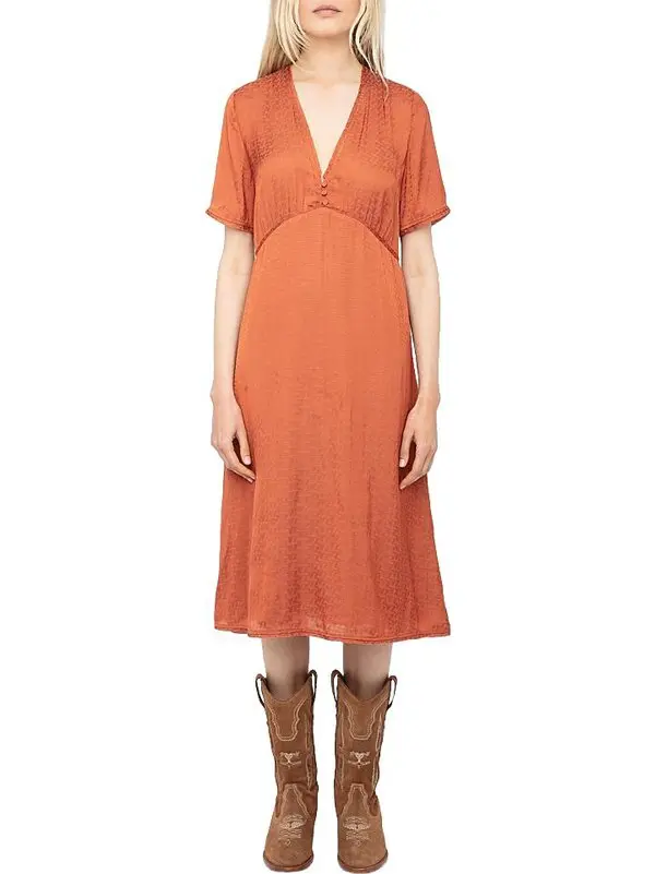 Zadig&Voltaire Jacquard Satin Midi Dress - Sienna