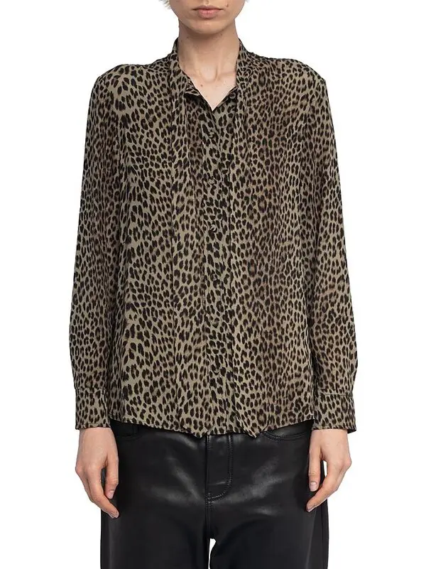 Zadig&Voltaire Tulba Soft Leopard Print Blouse - Leaves