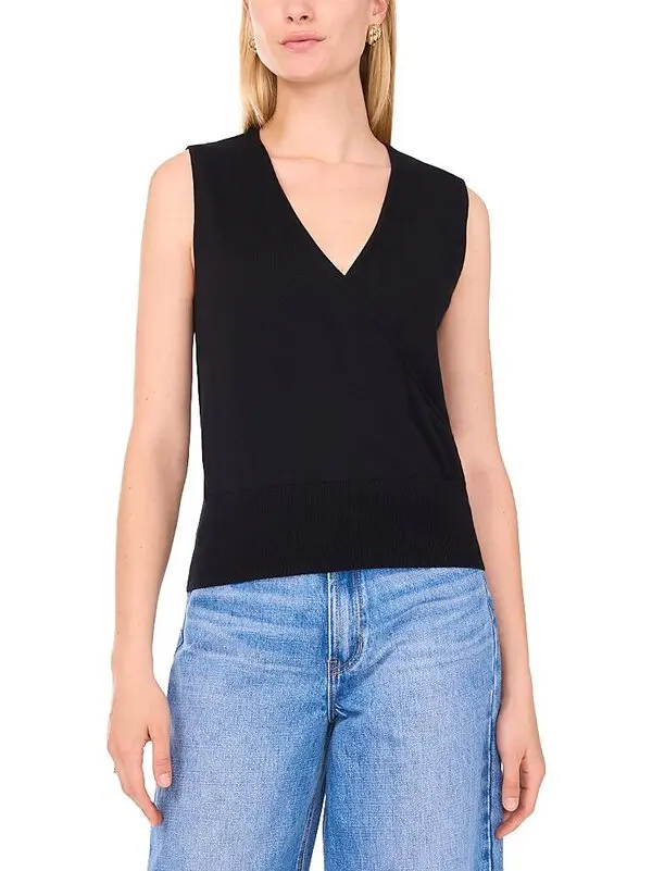 1.State Faux Wrap Top - Rich Black