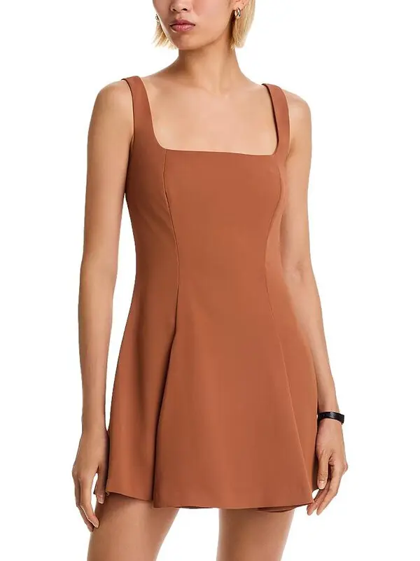 French Connection Square Neck Mini Dress - Chocolate
