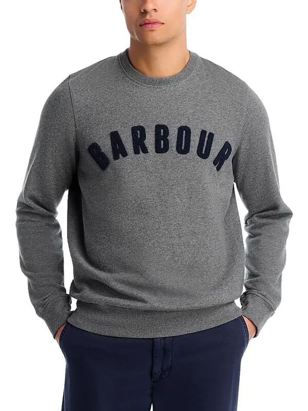 Barbour Crewneck Logo Sweater - Mid Grey Marl