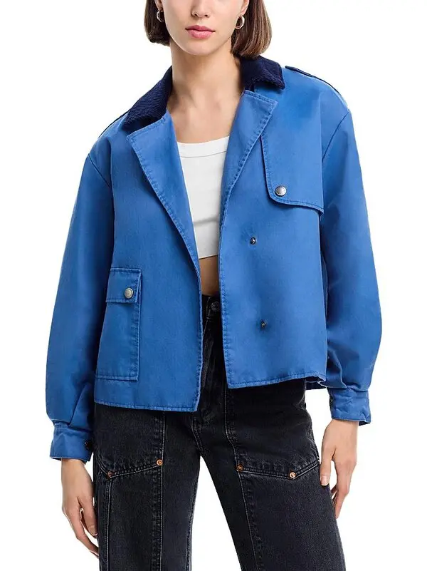 Steve Madden Luisa Trench Jacket - Dusty Blue