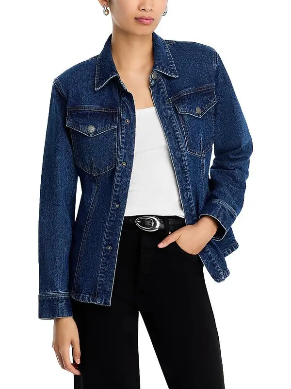 Steve Madden Parc Denim Snap-front Jacket - Midnight Blue