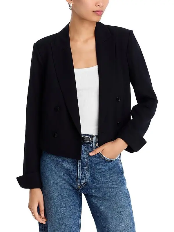 Steve Madden Rowane Cropped Blazer - Black