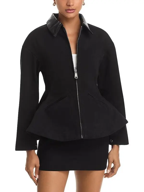 Line & Dot Eton Peplum Jacket - Black