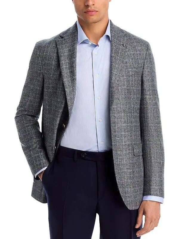 JACK VICTOR Midland Brushed Plaid Sport Coat - Light Grey