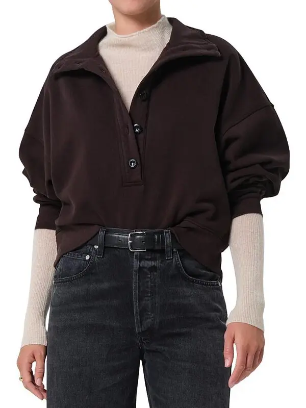 Citizens Of Humanity Mirelle Funnel Neck Sweatshirt - Chocolate
