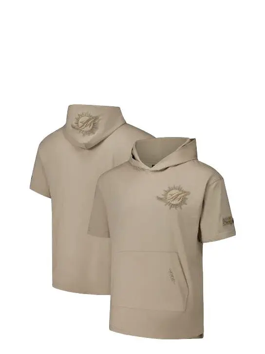 PRO STANDARD Miami Dolphins Neutrals Capsule Short Sleeve Pullover Hoodie - Tan