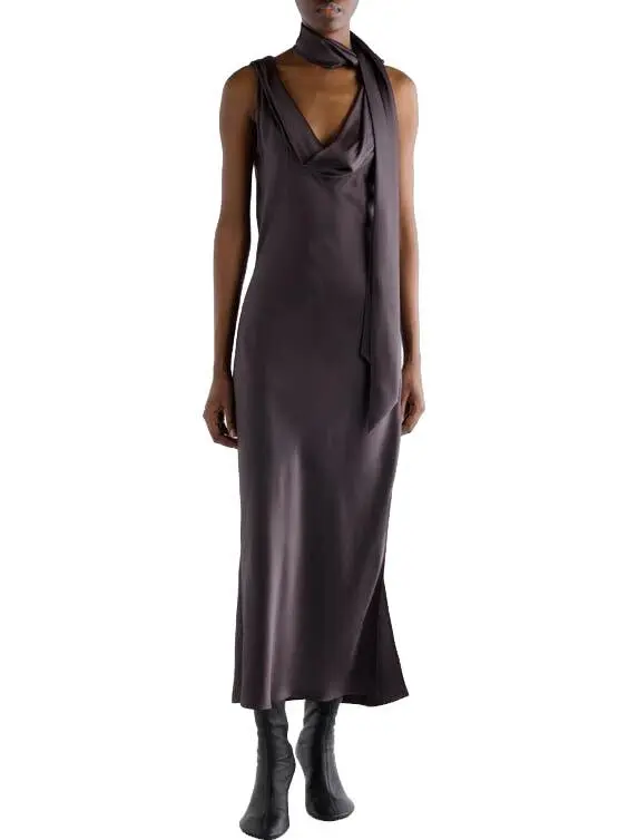 Acne Studios Dotti Cowl Neck Slip Dress - Graphite Grey