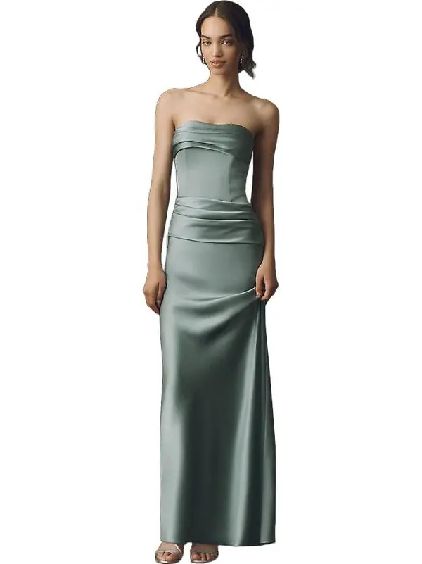 MARE MARE Strapless Ruched Corset Dress - Ice Blue