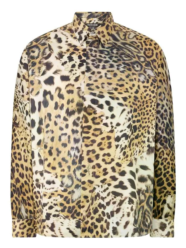 Roberto Cavalli Leopard-print Shirt - Yellow