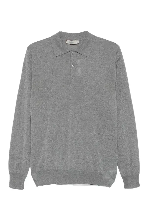 Canali Long-sleeve Polo Shirt - Grey