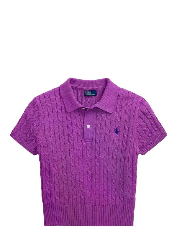 Polo Ralph Lauren Cable-knit Polo Top - Purple