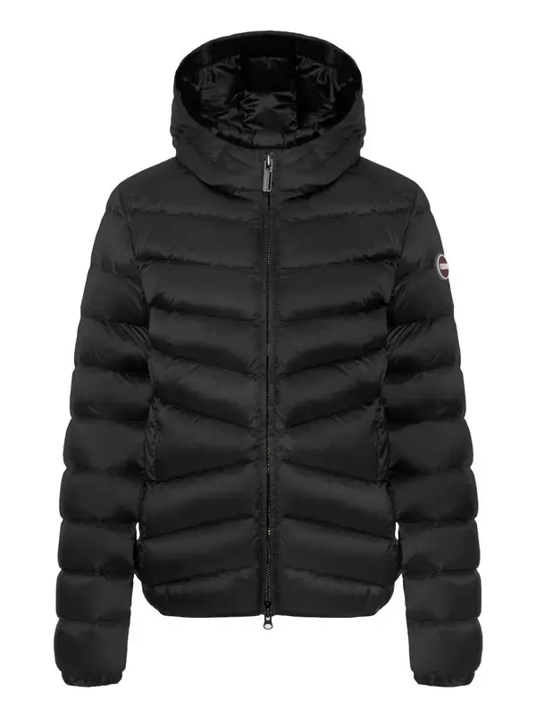 COLMAR Hooded Chevron-quilted Jacket - Black