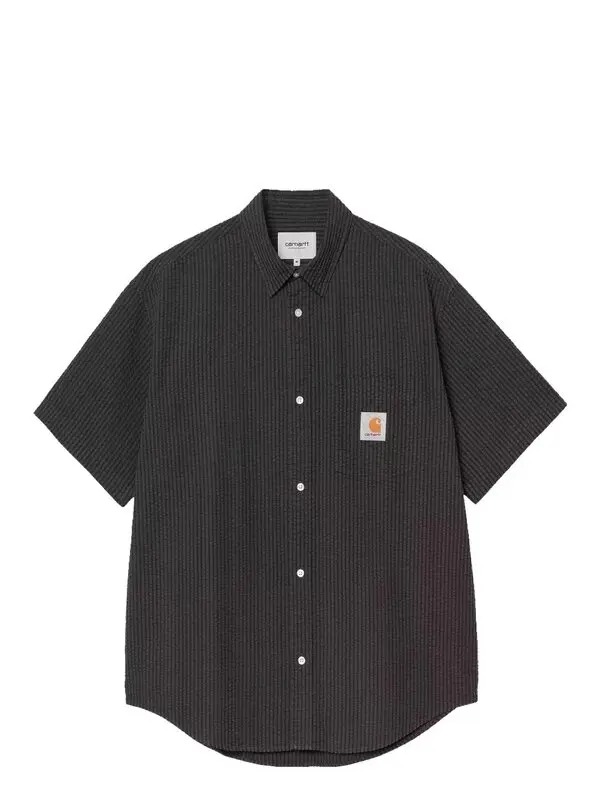 Carhartt Work In Progress Textured Logo-patch Shirt - Black