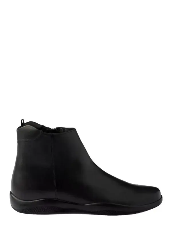 Prada Leather Ankle Boots - Black