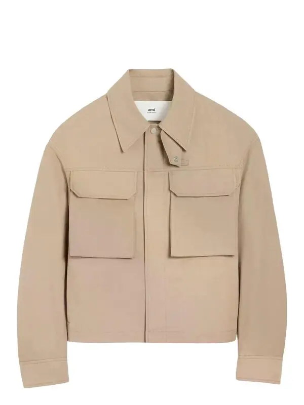 Ami Cotton Worker Jacket - Neutrals