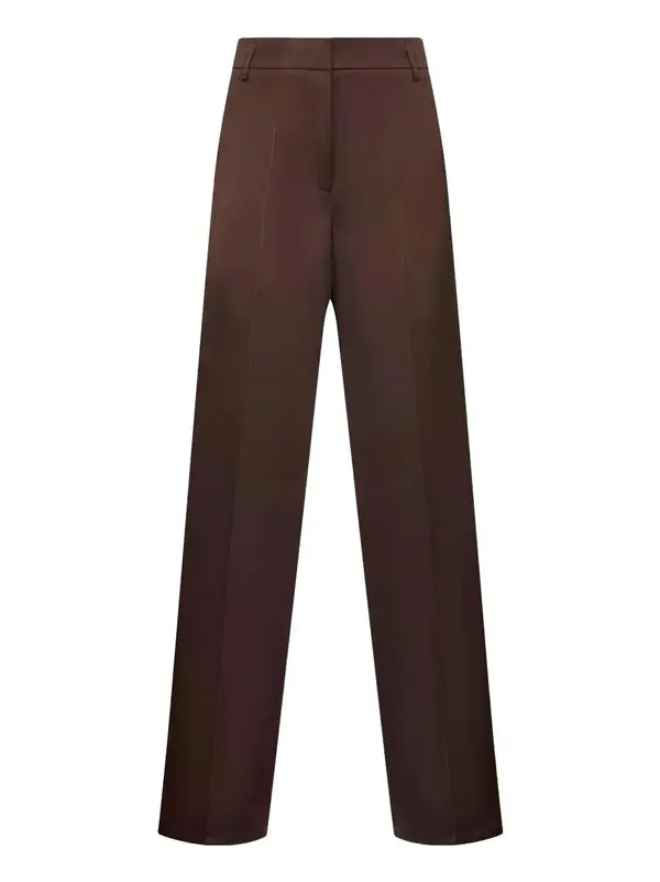 BLANCA VITA Pressed-pleat Trousers - Brown