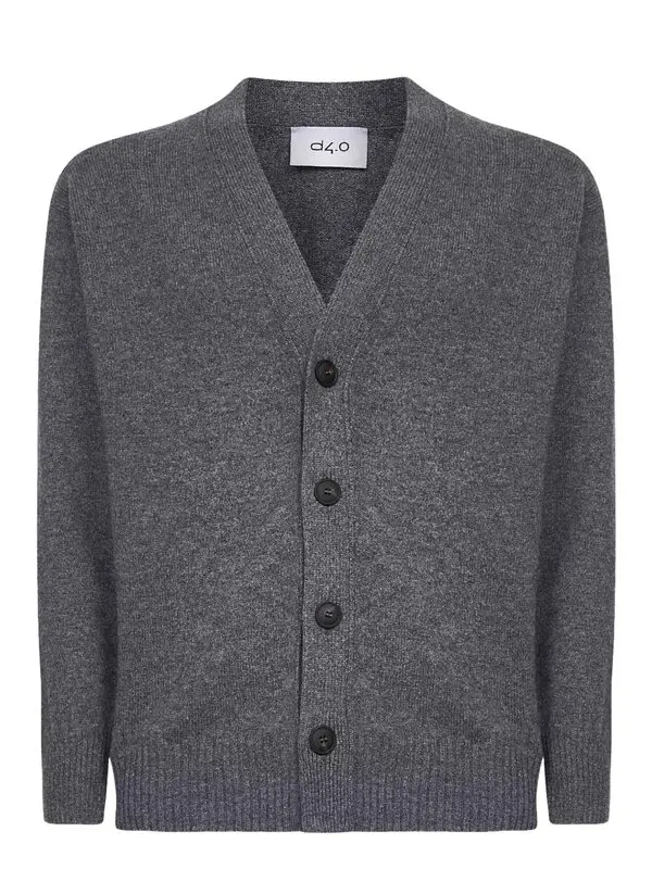 D4.0 V-neck Buttoned Cardigan - Grey