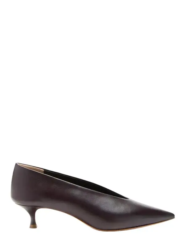 Le Monde Beryl 40mm Babouche Pointed-toe Leather Pumps - Purple