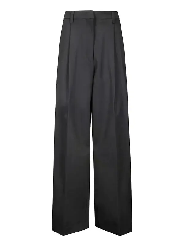 THELATEST Pleated Wide-leg Trousers - Black