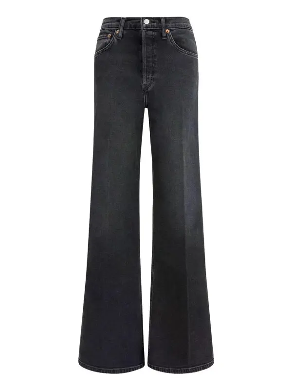 RE/DONE High-rise Straight Jeans - Black