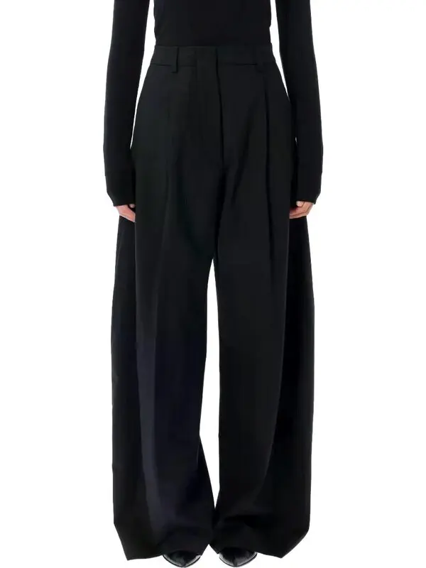 THELATEST Pleat-detailing Trousers - Black