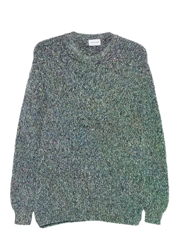 SCAGLIONE Speckled Crew-neck Sweater - Blue