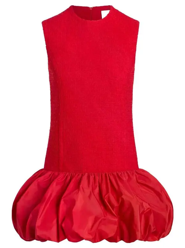 Patou Tweed Bubble-hem Dress - Red
