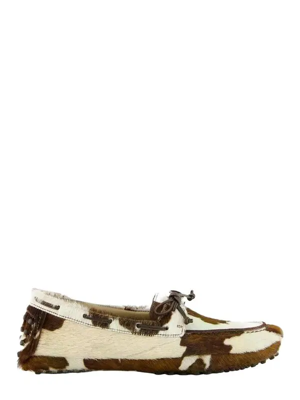 Le Monde Beryl Driver Calf-hair Loafers - Neutrals