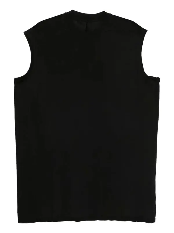 Rick Owens Tarp Sleeveless Raw-edge T-shirt - Black