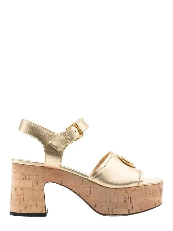 Valentino Garavani 80mm Vlogo Heeled Sandals - Gold