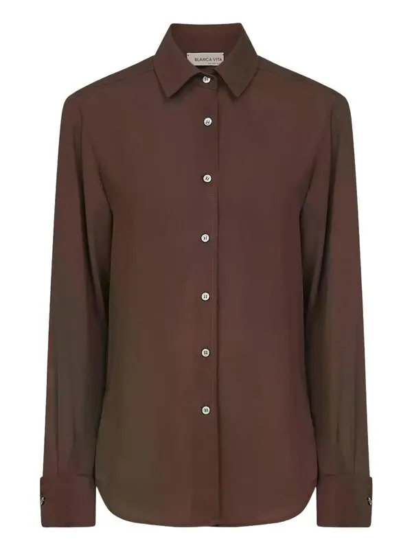 BLANCA VITA Button-fastening Shirt - Brown