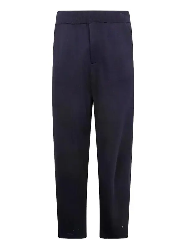 Emporio Armani Elastic-waistband Welt-pocket Trousers - Blue