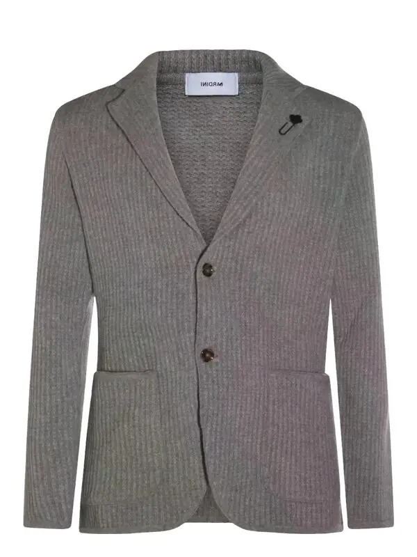 LARDINI Ribbed Cardigan - Grey