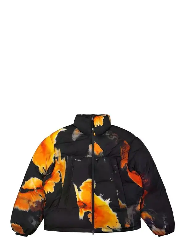 Y3 Abstract-print Puffer Jacket - Black