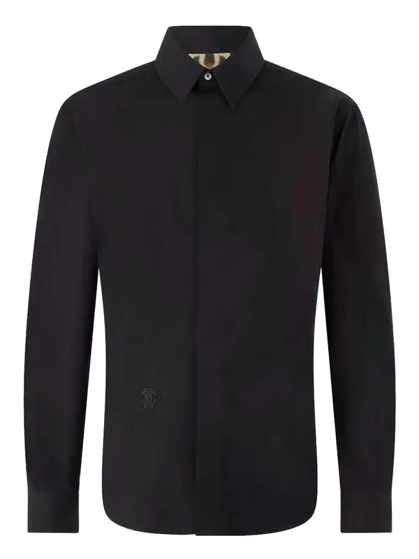 Roberto Cavalli Logo-embroidered Shirt - Black