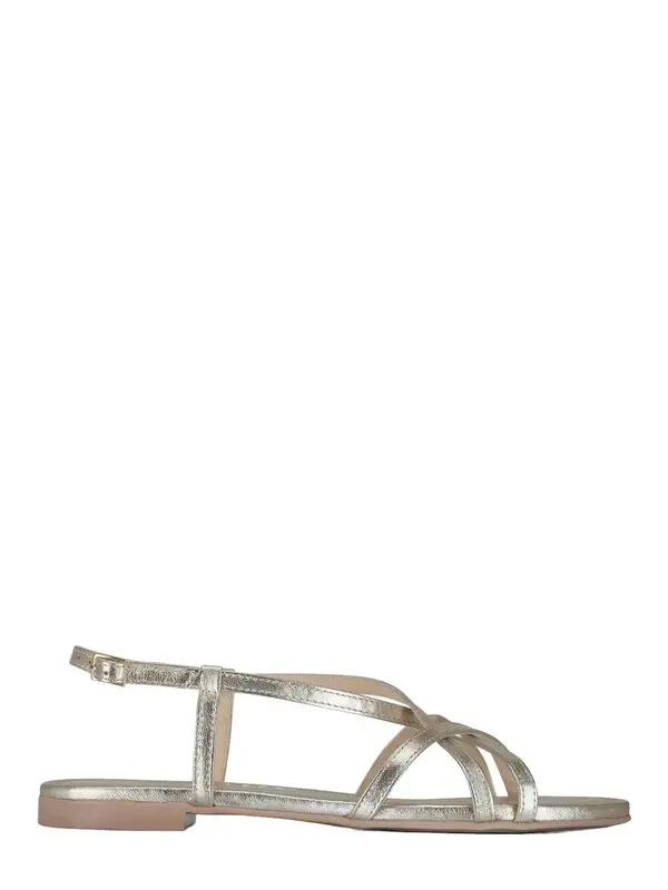 Agl Slingback Leather Sandals - Gold