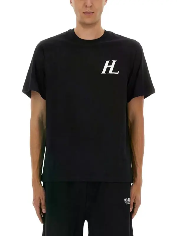Helmut Lang Logo-detail Cotton T-shirt - Black