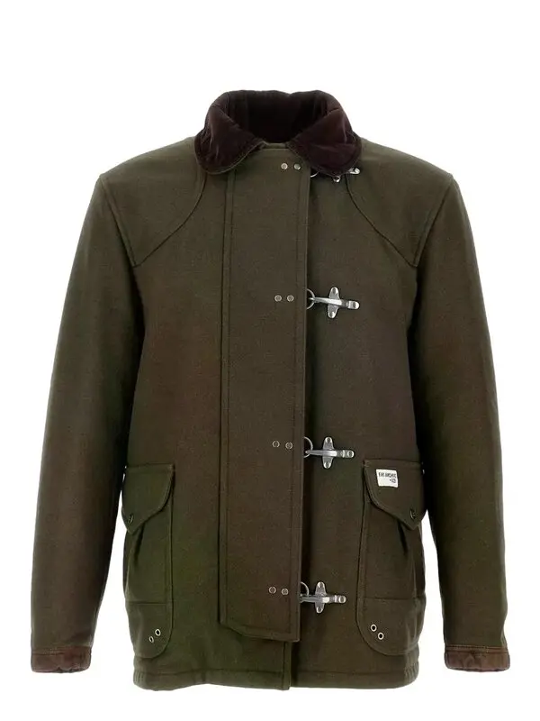 FAY Hook-fastening Patch-pocket Parka - Green