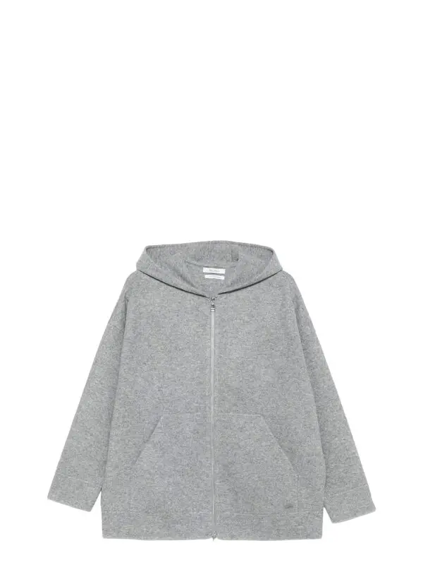 Max Mara Wool-blend Zip-up Hoodie - Grey