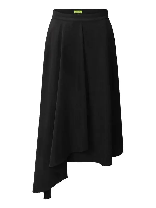 Shanghai Tang Pleated Asymmetric Skirt - Black
