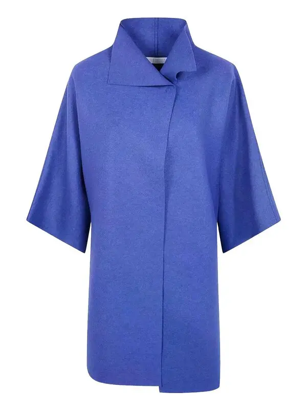 Harris Wharf London Folded-collar Mantle Coat - Blue