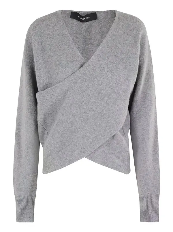 Federica Tosi Crossover Long-sleeved Sweater - Grey