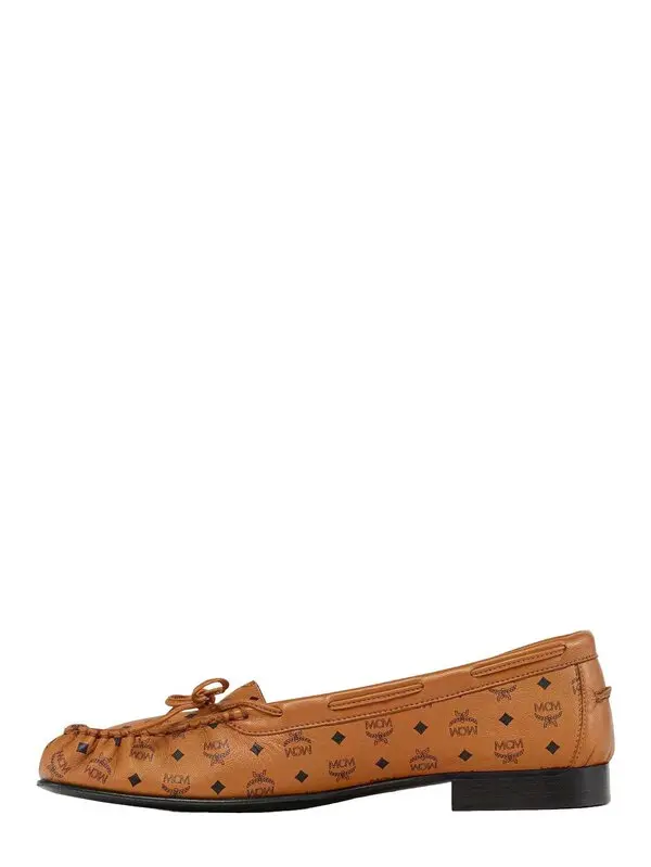 Mcm Monogram Leather Loafers - Brown