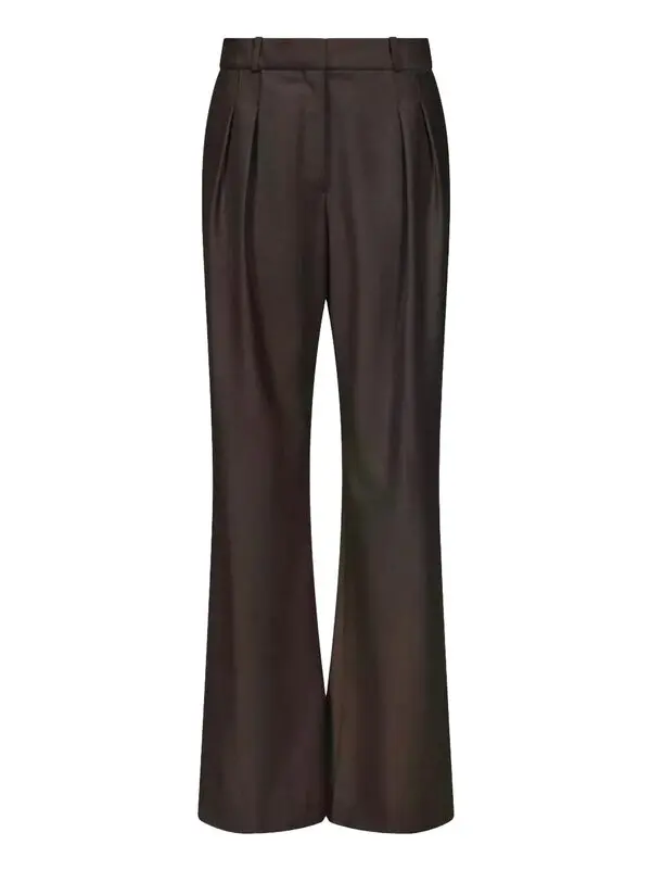 Loulou De Saison Pleated Straight-leg Trousers - Black