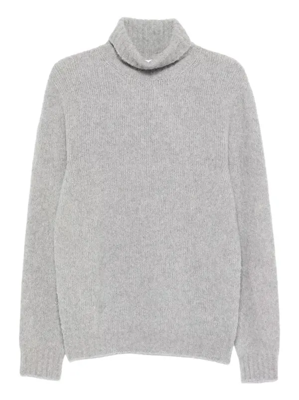 SCAGLIONE Turtleneck Ribbed Sweater - Grey