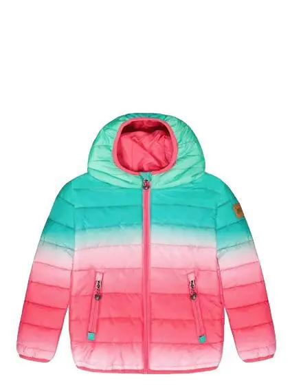 DEUX PAR DEUX Quilted Mid-season Jacket - Green And Pink Gradient
