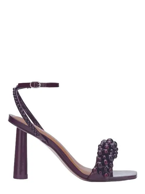 ARCH NYC Embellished High Heel Sandals - Burgundy