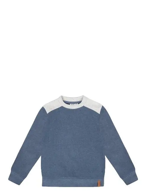 DEUX PAR DEUX Long Sleeve Top With Elbow Patches - Navy Blue